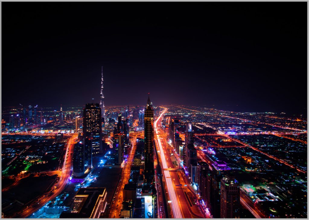 LED Bild Amsterdam - LED Bilder Textilspannrahmen