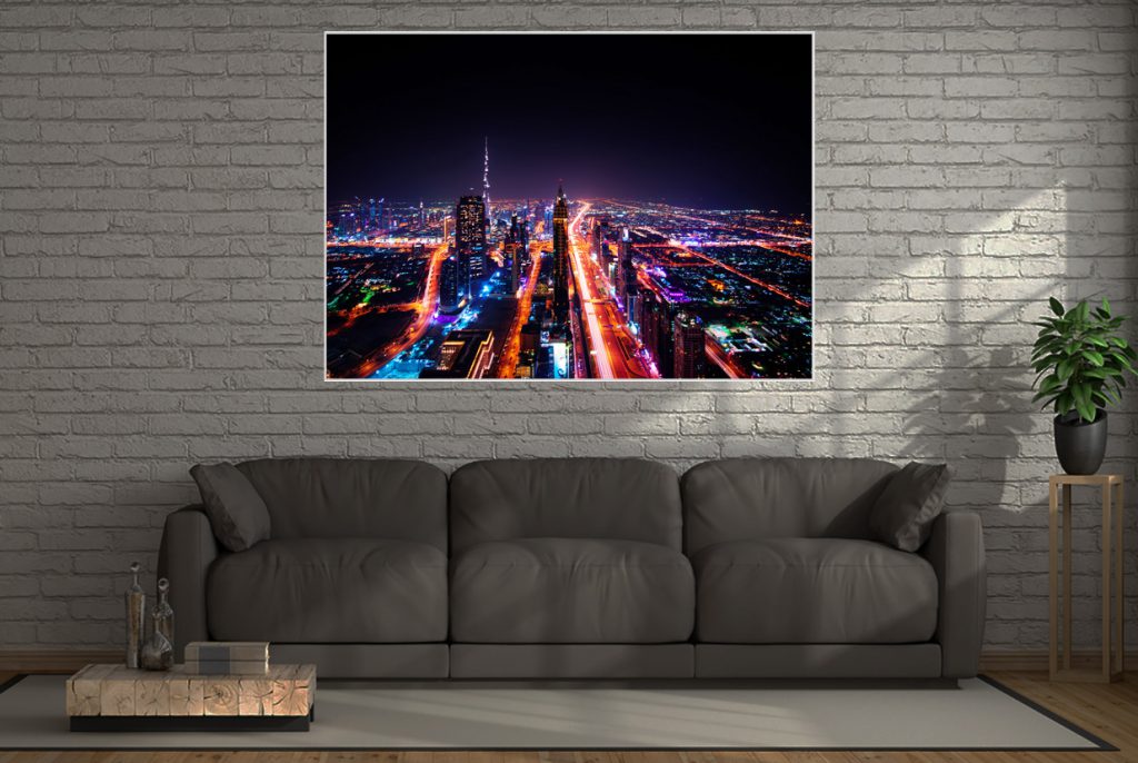 LED Bild Amsterdam - LED Bilder Textilspannrahmen