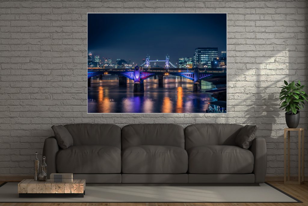 LED Bild London - LED Bilder Textilspannrahmen