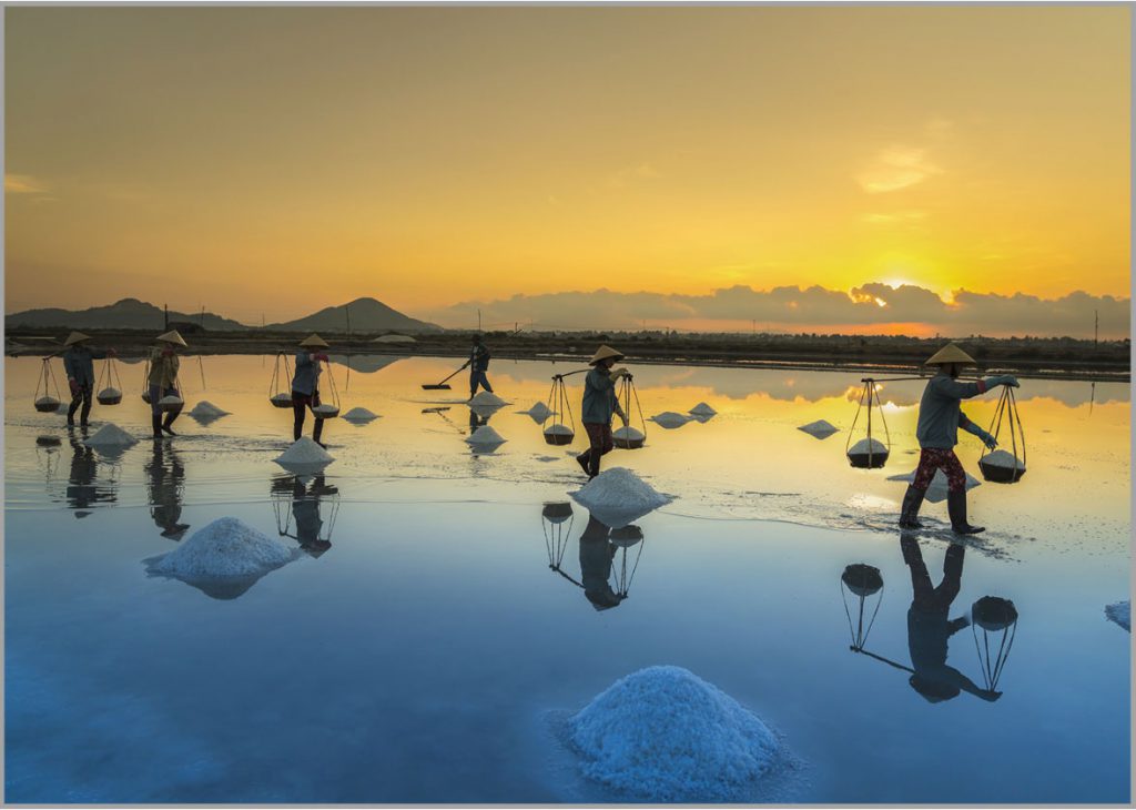 LED Bild Salzfeld - LED Bilder Textilspannrahmen