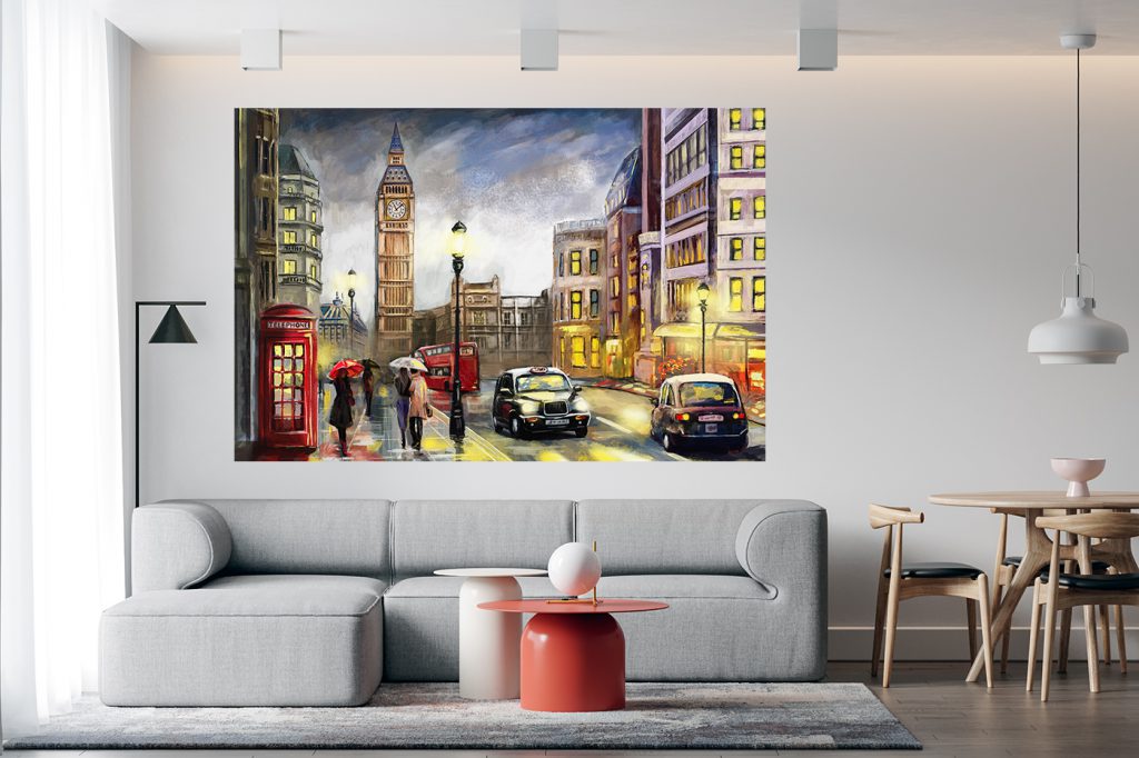 LED Bild London Art - LED Bilder Textilspannrahmen