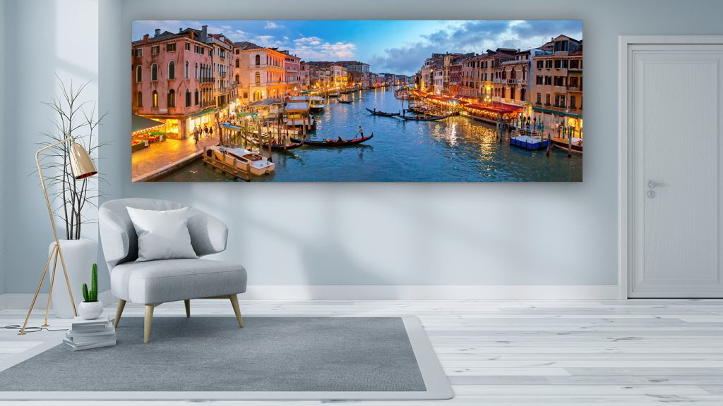 LED Panoramabild Venedig - LED Bilder Textilspannrahmen