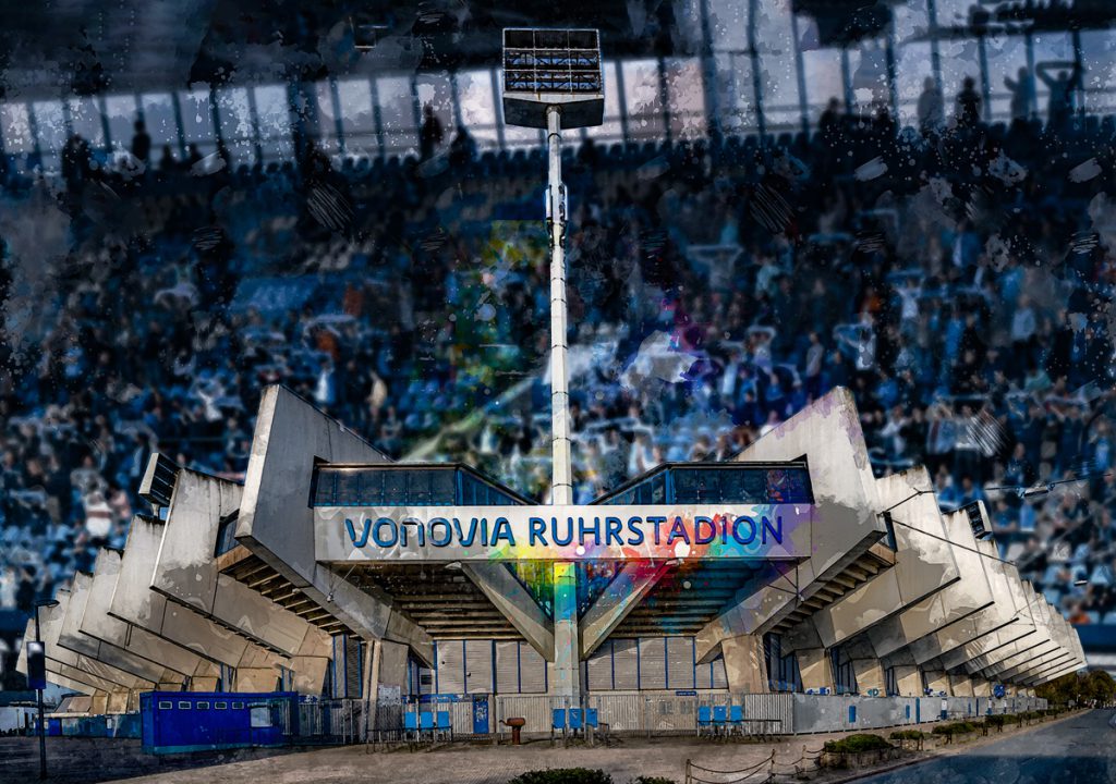 LED Bild Stadion Bochum - LED Bilder Textilspannrahmen